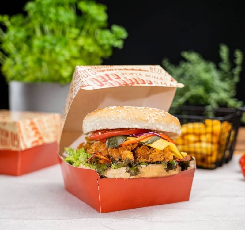 Ambalaj pentru BURGERI. Ambalaje de hârtie pentru burgeri